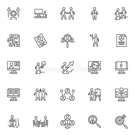 Conjunto De Iconos De Línea De Negocio Universal Ilustración Del Vector