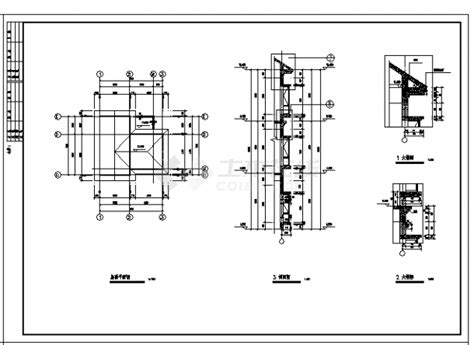 三层带车库半山豪苑宝石A型别墅建筑施工cad图共十五张 土木在线