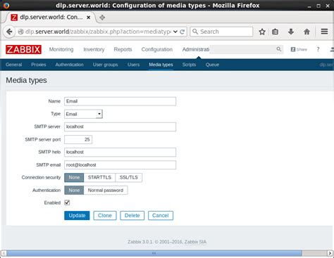 Centos 7 Zabbix 3 0 Set Smtp For Notifications Server World
