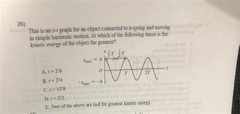Solved 24 This Is An X T Graph For An Object In Sitple