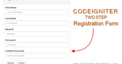 How To Create Simple Registration Form In CodeIgniter With Email Verification