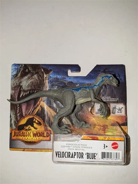 Jurassic World Dominion Velociraptor Blue Ferocious Pack Action