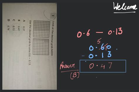 1 Look At The Decimal Grids Belowe The Decimal Grids To Solve 0 6−0 1