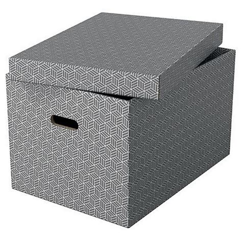 Esselte Grey 3 Pack Home Storage Box Large