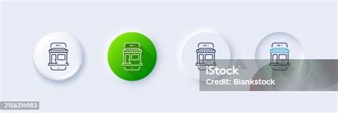 Marketplace 앱 라인 아이콘입니다 온라인 상점 간판 선 아이콘 벡터 3차원 형태에 대한 스톡 벡터 아트 및 기타 이미지