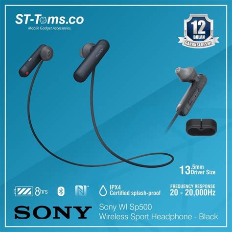 Jual Sony WI SP500 WISP500 SP 500 Wireless Sport Headphone Black E1170 ...