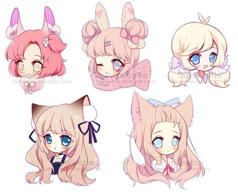 Headshots Batch 2 Added More Chibi Dibujos Dibujos Kawaii Dibujos