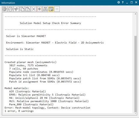 Magnet Solver Error Mesh Model Topology Context Device Construction