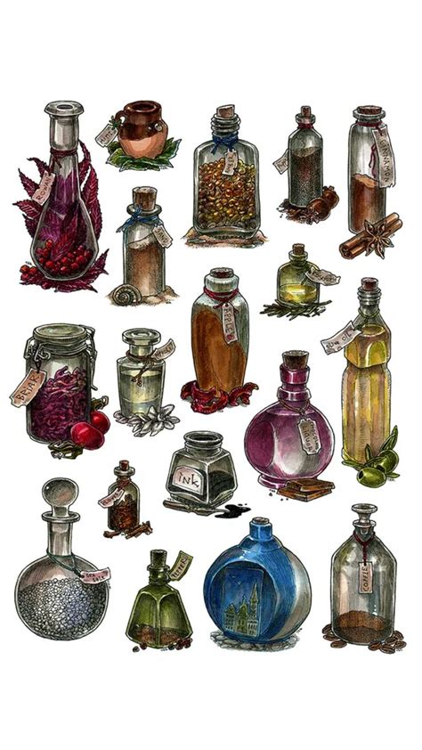 Бутылки для зелий☄ Fantasy Kunst Inspirierende Kunst Kunstproduktion