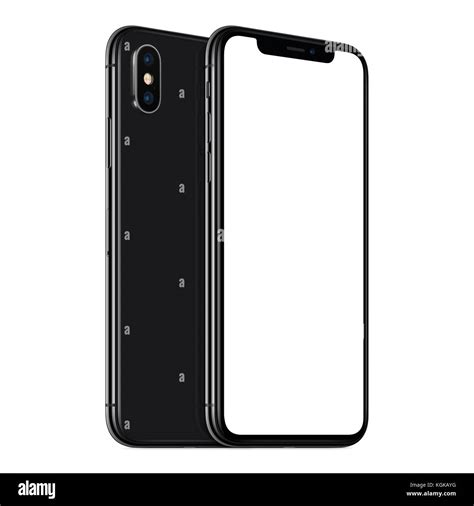 Black Rotated Smartphones Mockup Similar To Iphone X Front And Back