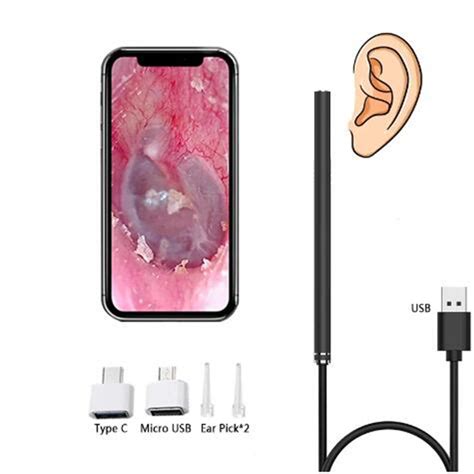 3 In 1 Usb Ent Otoscope 6 Led Ear Cleaning Endoscope 5 5mm Ear Pick Tool Visual Ear Scope Camera