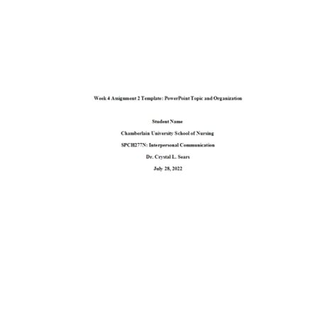 Spch 277n Week 4 Assignment 2 Template Powerpoint Topic And