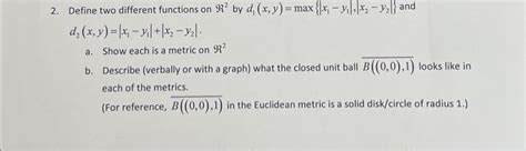 solved 2 define two different functions on ℜ2 by