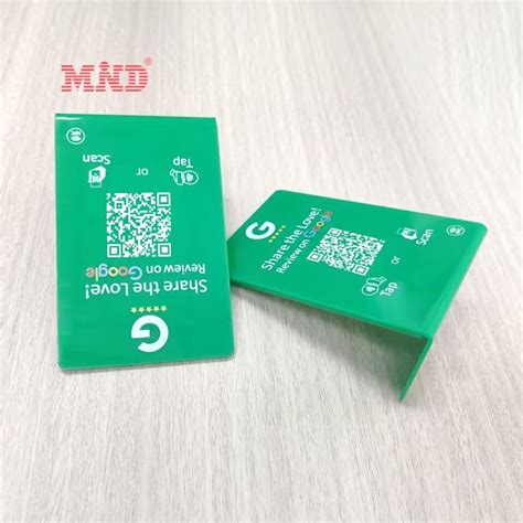 Customize Qr Code Socia Media Blank Acrylic NFC Menu Display Table