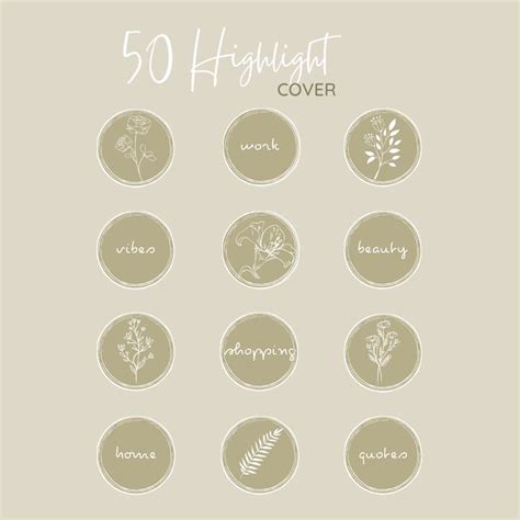 50 Instagram Story Highlight Icons Aesthetic Neutral Highli Inspire