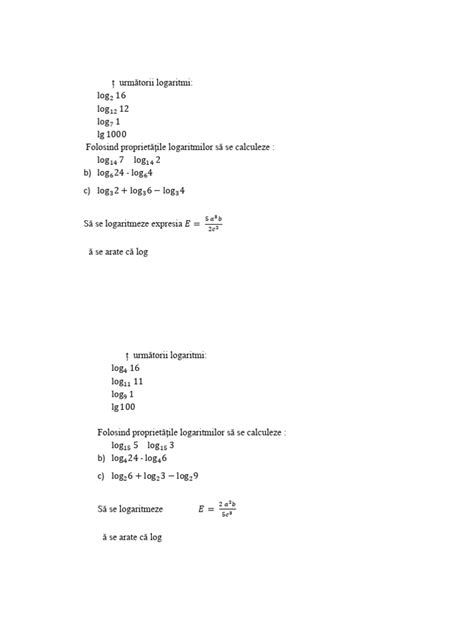 Fisa De Lucru Logaritmi Pdf