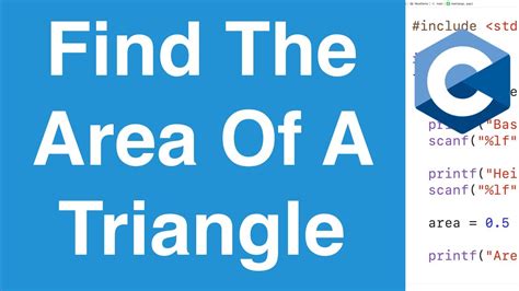 Area Of Triangle Calculated Using User Input Values C Programming Example YouTube