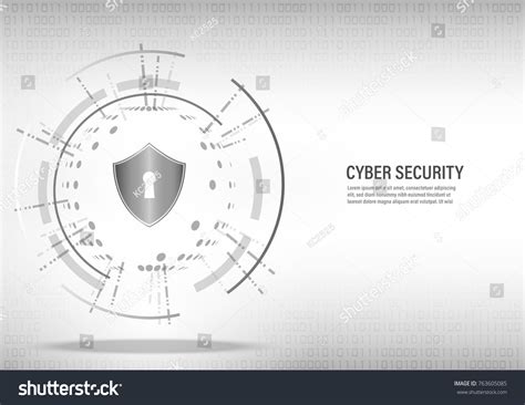 Cyber Security Concept Shield On Digital Stock Vector Royalty Free Shutterstock