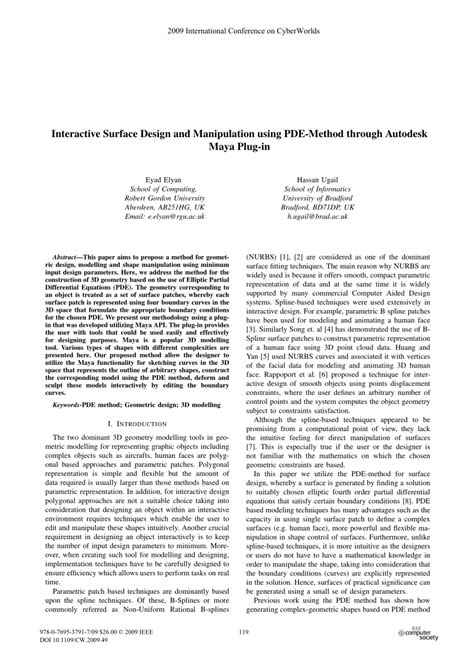 Pdf Interactive Surface Design And Manipulation Using Pde Method