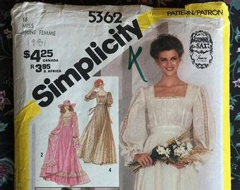 Tracing COPY Of Vintage Simplicity 8729 Gunne Sax Sewing Etsy