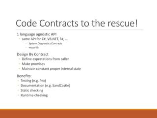 Net Code Contracts Ppt