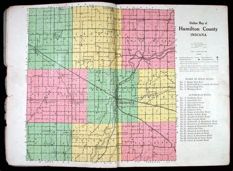 Atlas And Plat Book Of Hamilton County Indiana Containing Outline Map