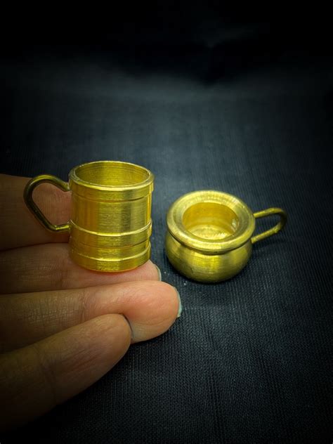 Vintage Brass Miniature Mug Miniature Pot Kitchen Decor Dollhouse