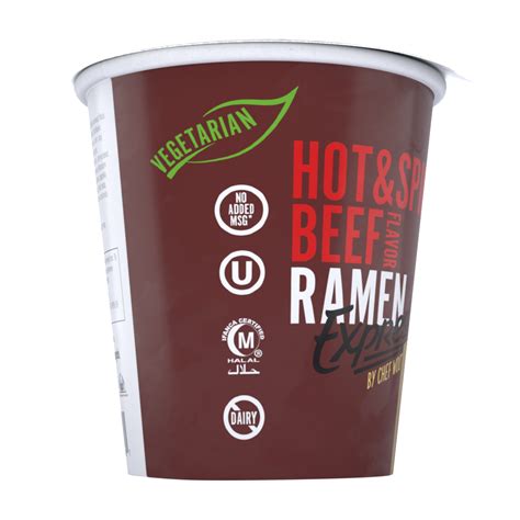 Ramen Express Hot And Spicy Beef Ramen Noodles By Chef Woo Halal