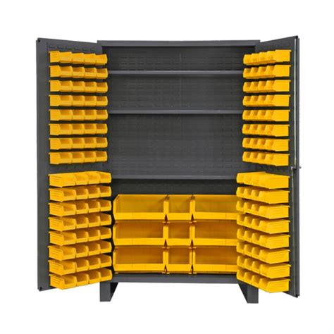 Vestil Vsc Jc 137 Steelplastic Storage Cabinet With 137 Yellow Bins Material Handling