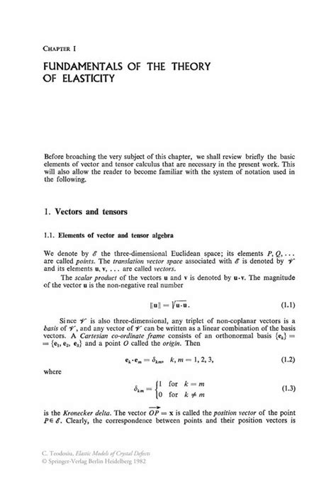 Pdf Elastic Models Of Crystal Defects Fundamentals Of The Theory