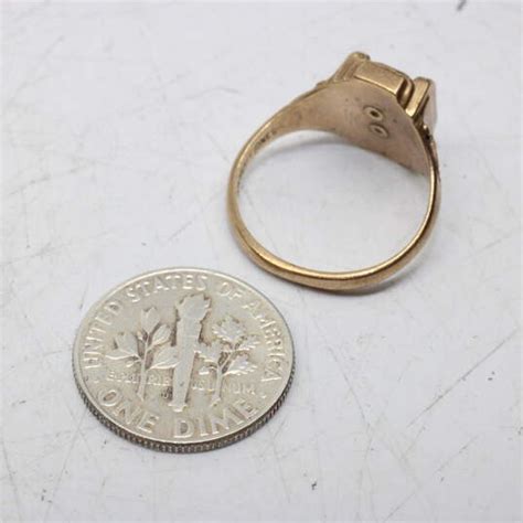 Buy The Vintage Herff Jones 10k Yellow Gold Blue Spinel Accent 1977