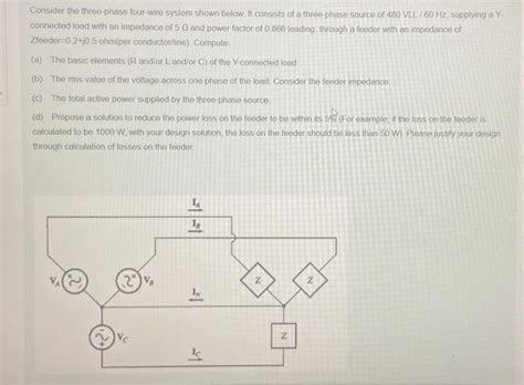 Solved Consider The Three Phase Four Wire System Shown Chegg Com