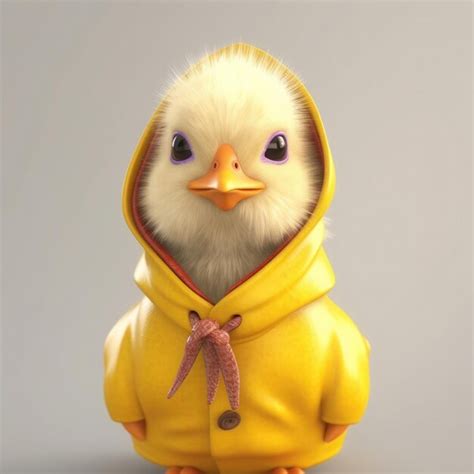 Premium Ai Image 3d Cartoon Chicken Portrait Wearing Clothes Glasses