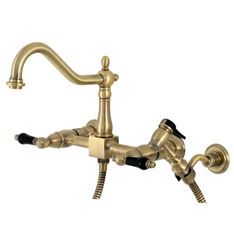 Kingston Brass Ks1243pklbs Duchess Two Handle Wall Mount Bridge Kitche