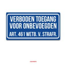 Aluminium Bord Verboden Toegang