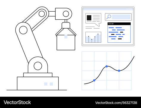 Robotic Data Analysis Arm Royalty Free Vector Image