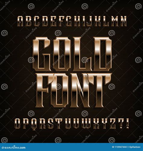Metal Effect Alphabet Font Steel Numbers Symbols And Letters Vector