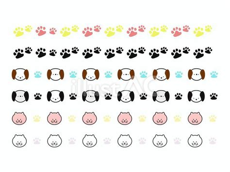 肉球ラインイラスト No 23173164／無料イラストフリー素材なら「イラストac」