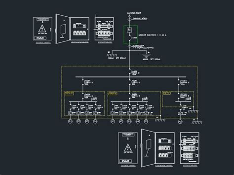 Diagrama Unifilar E Quadro Elétrico Em Autocad Cad 149 63 Kb Bibliocad