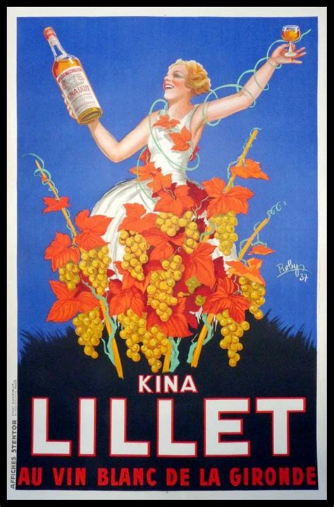 Affiche Ancienne Originale Publicitaire Kina Lillet Vin Blanc De