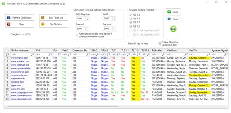 NetScanTools SSL Certificate Scanner Standalone Version