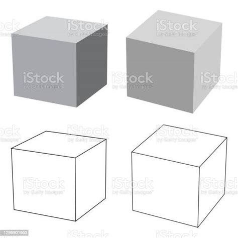 벡터 3d 큐브 박스 모델 및 디자인개요 패턴 아이콘 입방체에 대한 스톡 벡터 아트 및 기타 이미지 입방체 상자 형판