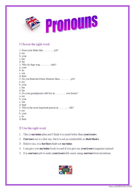 Pronouns general grammar practice Français FLE fiches pedagogiques