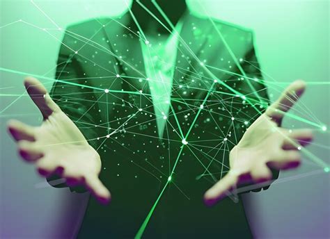 Premium Ai Image Abstract Background With Green Moving Lines And Dots Network Connection