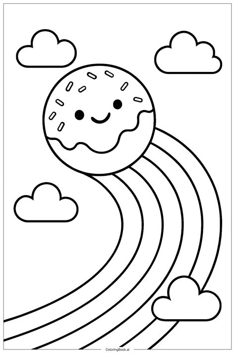 무지개 흑백 색칠 페이지