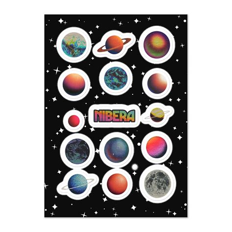 Retro Sci Fi Planets Sticker Sheet Nibera Shop