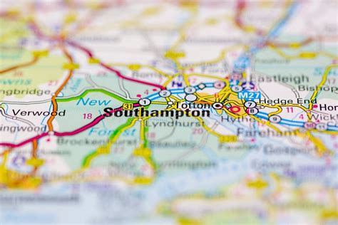 03 16 2021 Portsmouth Hampshire Uk Southampton Shown On A Geography