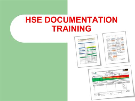 Hse Documentation Training For New Safety Personnelppt