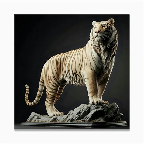Tiger On Rock Canvas Print By Joejoe Fy