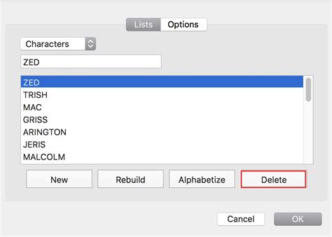 How To Remove Items Such As Character Names From The SmartType List Final Draft